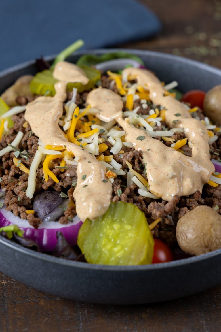 High Protein Burger Bowls with Sauce Recipe - The Protein Chef
